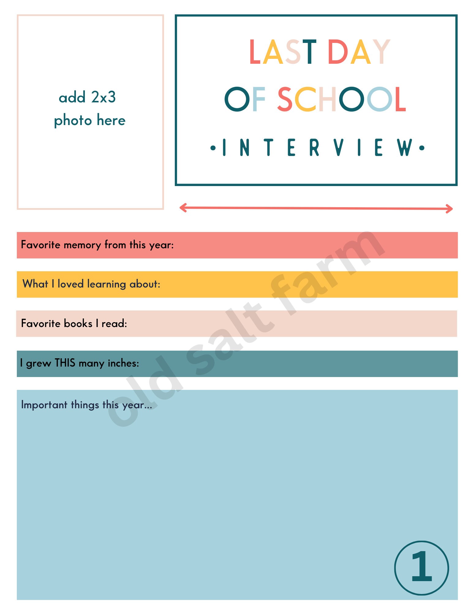 First Day of School Interview Questions, Last Day of School Interview ...