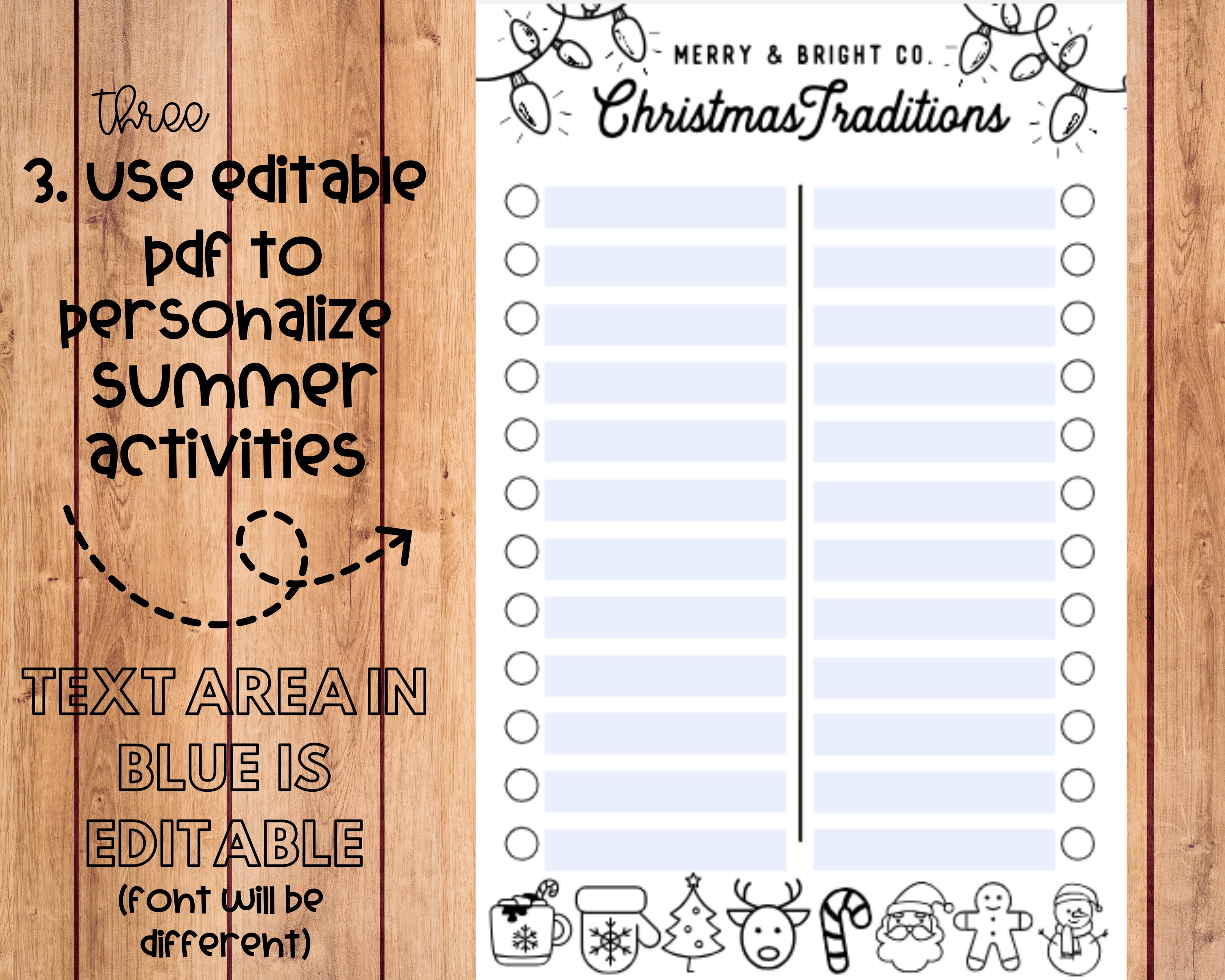 Christmas Activities Poster: Editable Advent Calendar Checklist ...