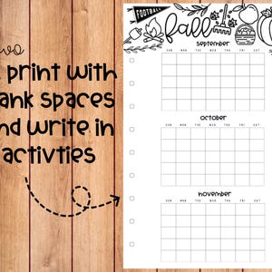 Printable Fall Bucket List Poster | 24 X 36, 18 X 24 | Fall Calendar ...