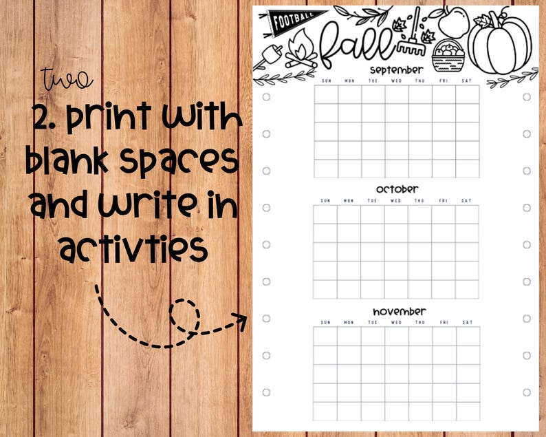 Printable Fall Bucket List Poster | 24 X 36, 18 X 24 | Fall Calendar ...