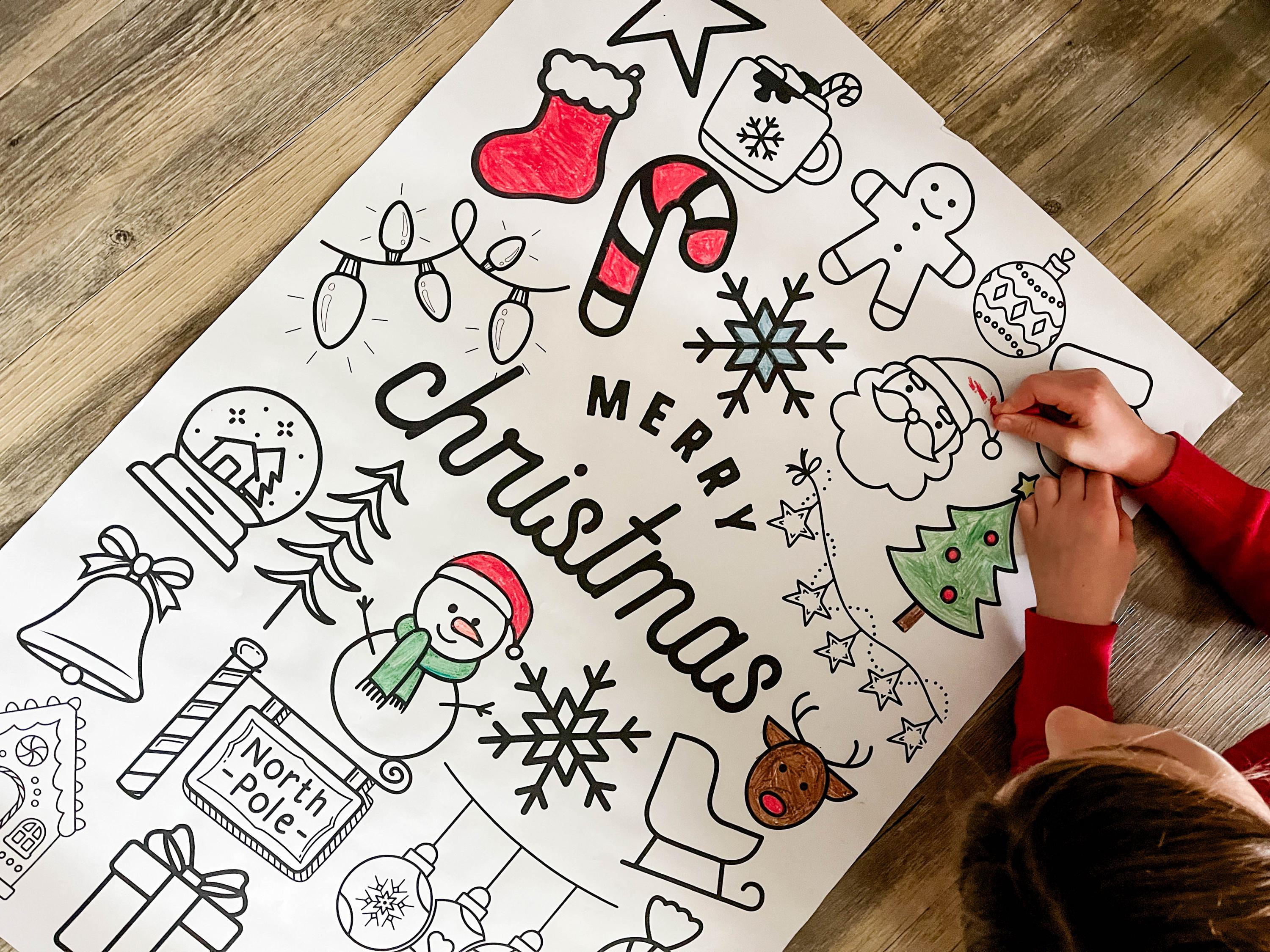 Christmas Countdown Coloring Page, Advent Calendar Printable for Kids ...