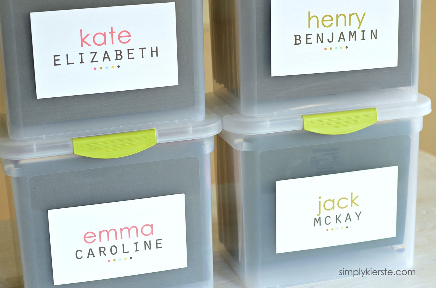 Milestone Tote Name Labels, SET OF 2 NAMES | School Papers Storage ...