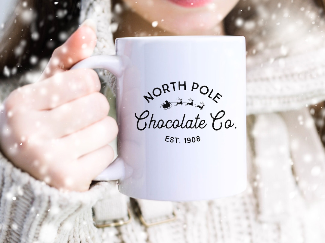 North Pole Chocolate Co. 11 Oz. Mug Cute Winter Hot Chocolate Mug ...