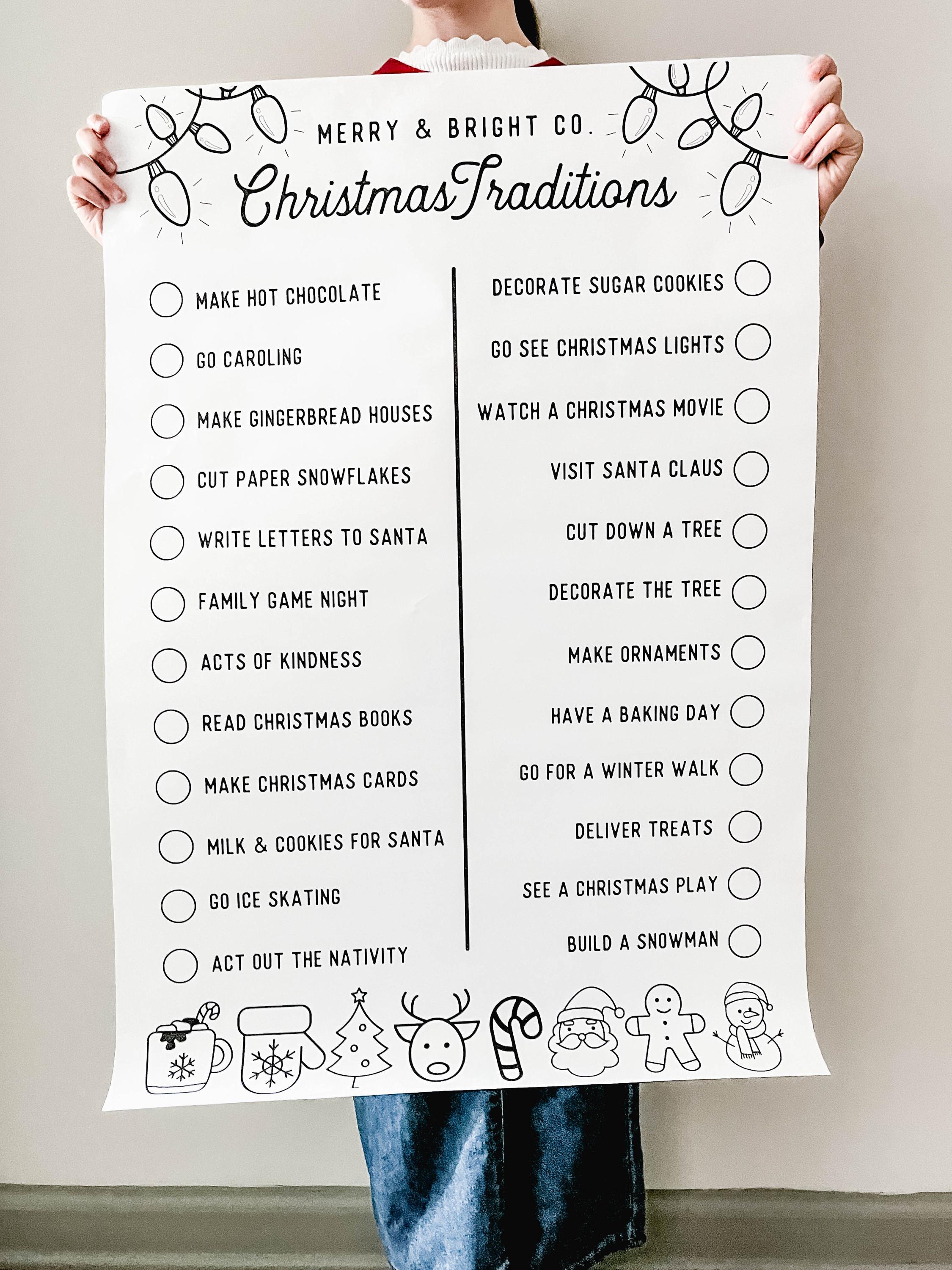 Christmas Activities Poster: Editable Advent Calendar Checklist ...
