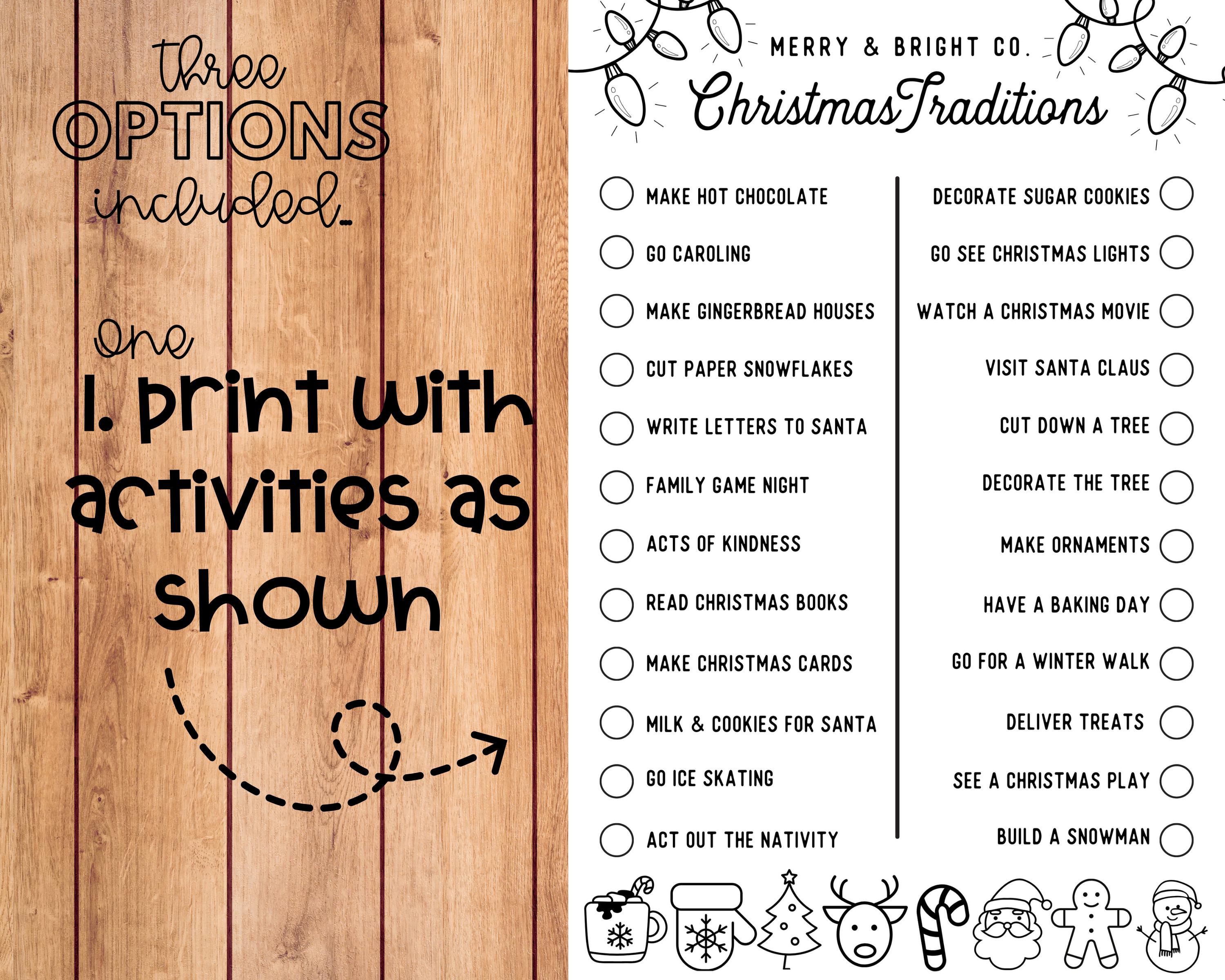 Christmas Activities Poster: Editable Advent Calendar Checklist ...
