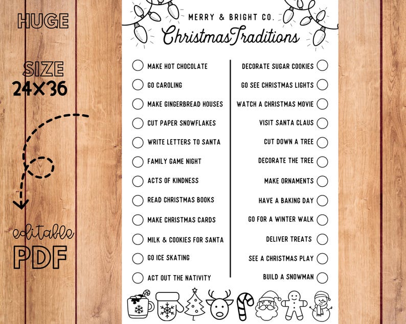 Christmas Activities Poster: Editable Advent Calendar Checklist ...