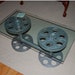Movie Reel Table Made From Repurposed 35mm Movie Reels With Film Choice ...