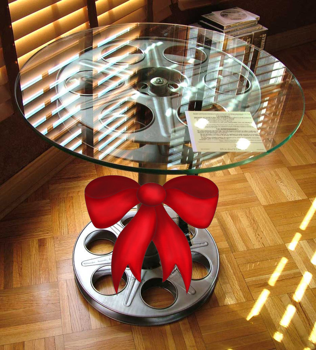 Movie Reel Table Made From Repurposed 35mm Movie Reels With - Etsy