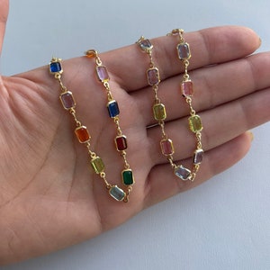 18k Gold Filled Anklet Gemstone Anklet, Gold Anklet Gemstone Bracelet ...