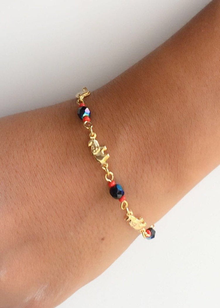Elephant Azabache Bracelet 18 K Gold Plated Elephant Azabache - Etsy