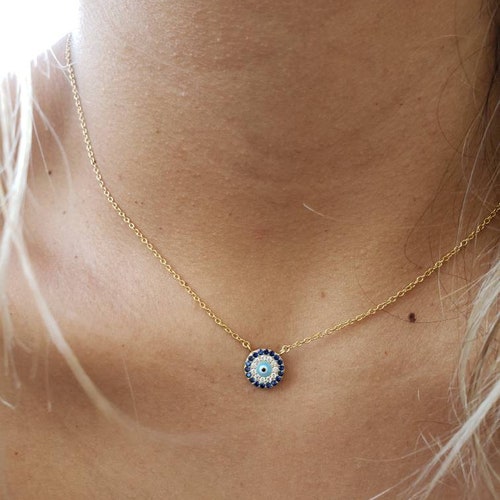 Evil Eye Necklace Evil Eye Protection 925 Sterling Silver | Etsy