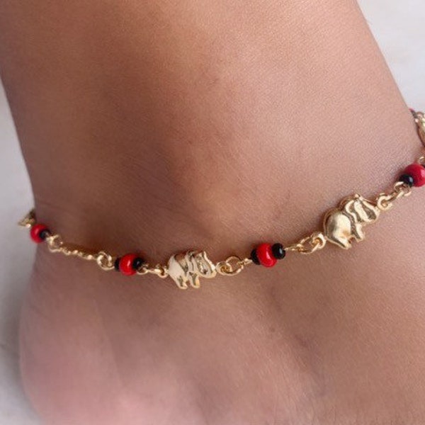 Elephant Anklet - Etsy