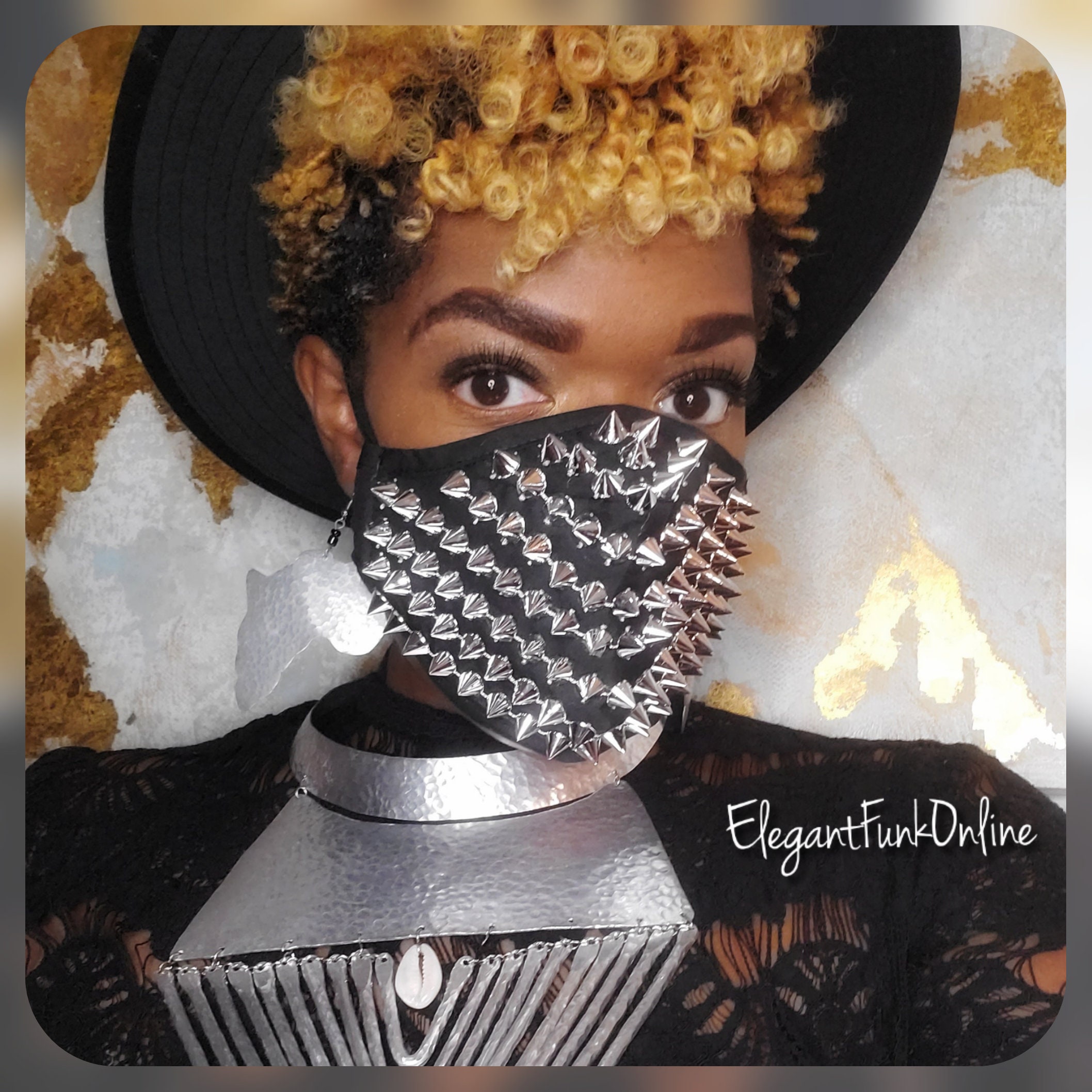 Deep Pink Stud Face Mask Spike Mask Filter Pocket Nose - Etsy