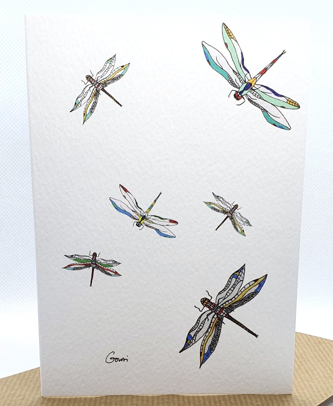 Greeting Card - Dragonflies ~ Ink Drawing - Etsy