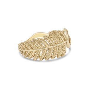 14k Gold Fern Ring - Ships in 2 Days; Plant Jewelry, Fern Frond ...