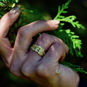 14k Hemlock Pine Tree Branch Ring Size 7.25 Ready to Ship in 2 Days ...