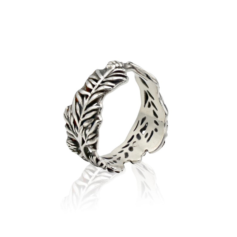 Hemlock tree branch ring sterling silver ring branch ring | Etsy