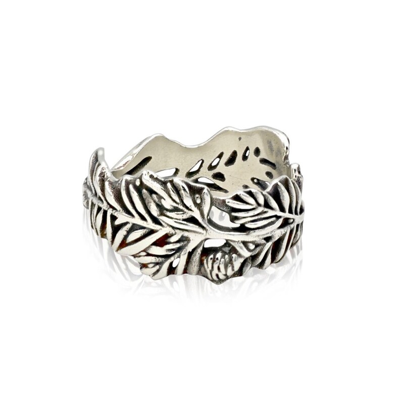 Hemlock tree branch ring sterling silver ring branch ring | Etsy