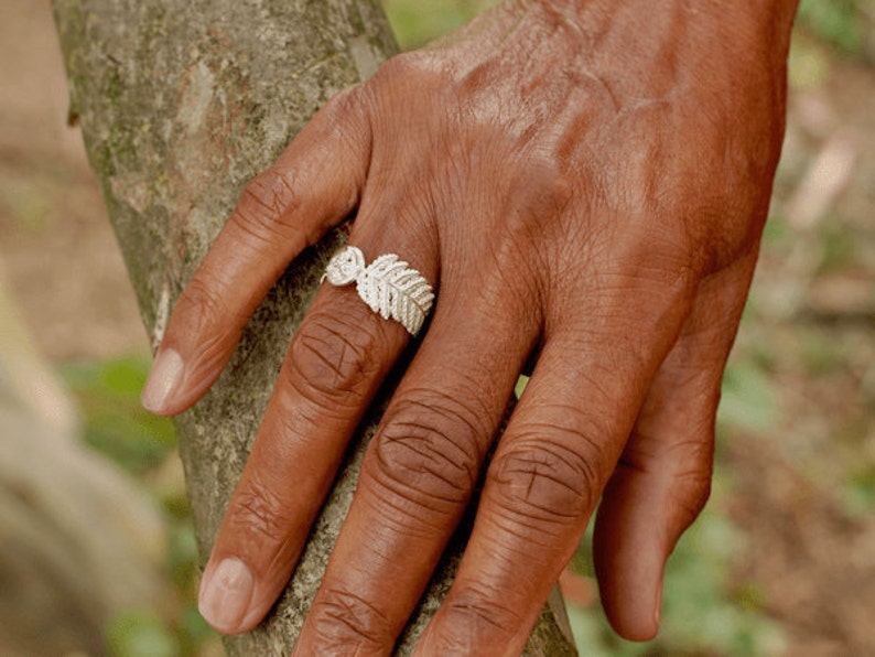 Silver Fern Ring Plant Jewelry Botanical Ring Design Gold - Etsy