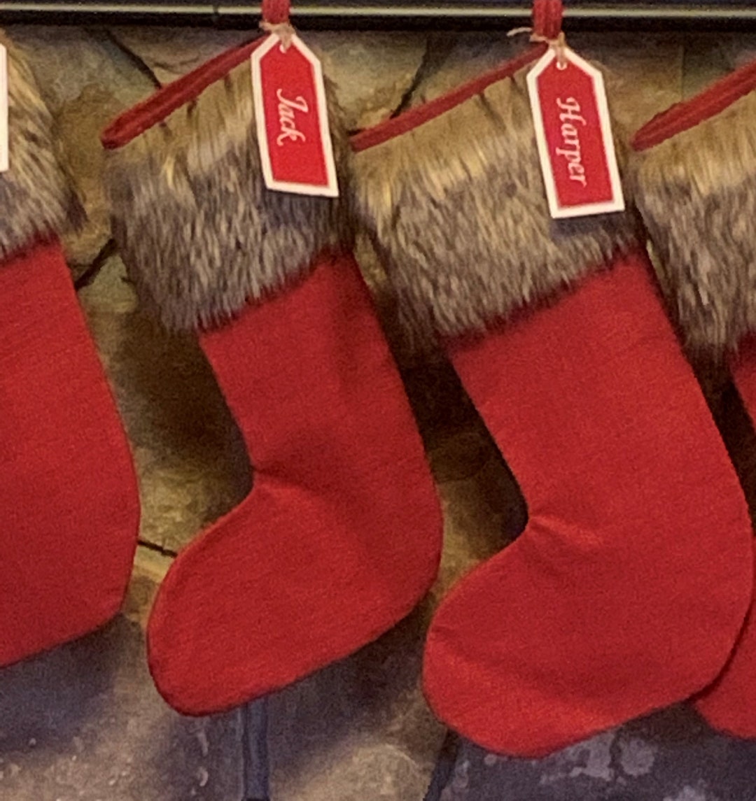 Personalized Embroidered Christmas Stocking Name Tag, Easter Basket ...