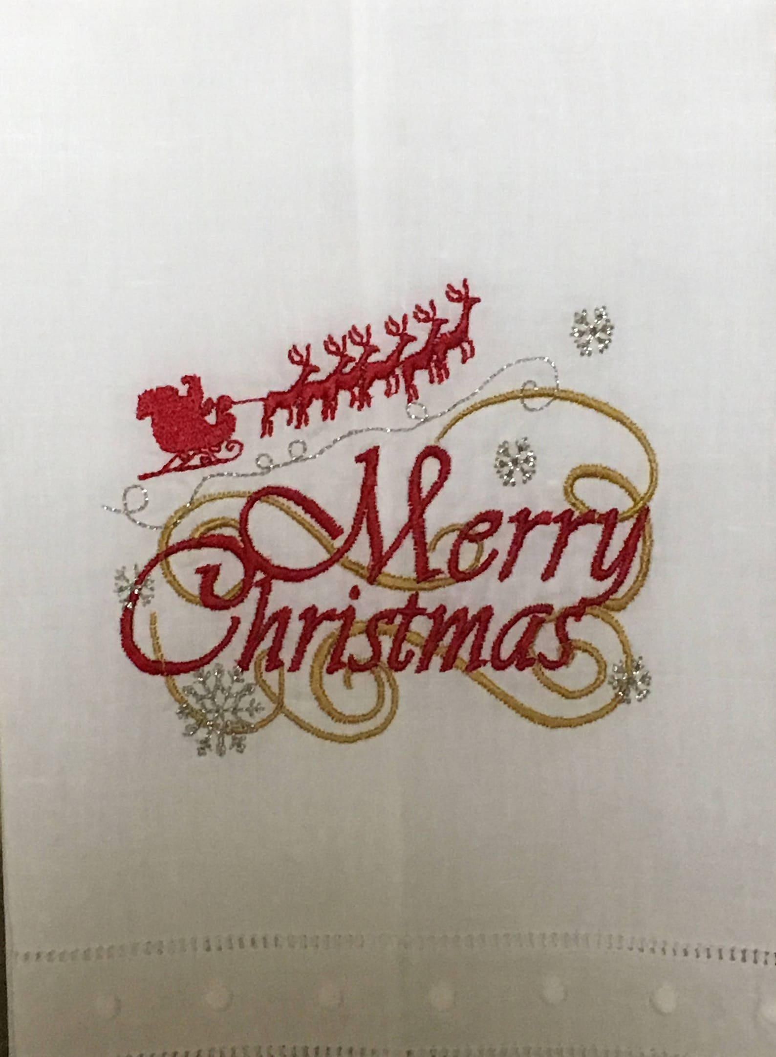 Merry Christmas Embroidered Guest Towel Custom Embroidered | Etsy
