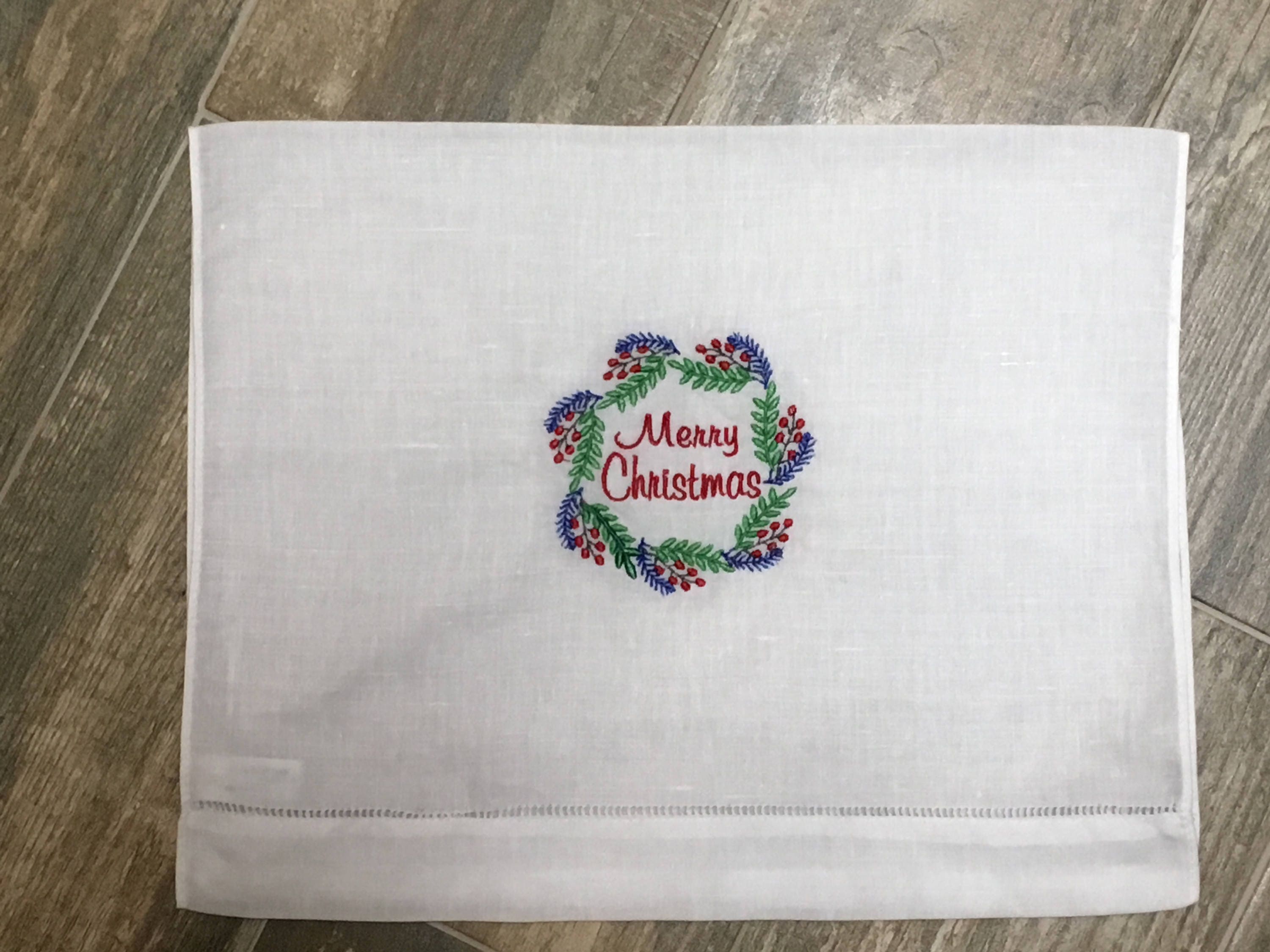 Christmas Embroidered Guest Towel Custom Embroidered - Etsy