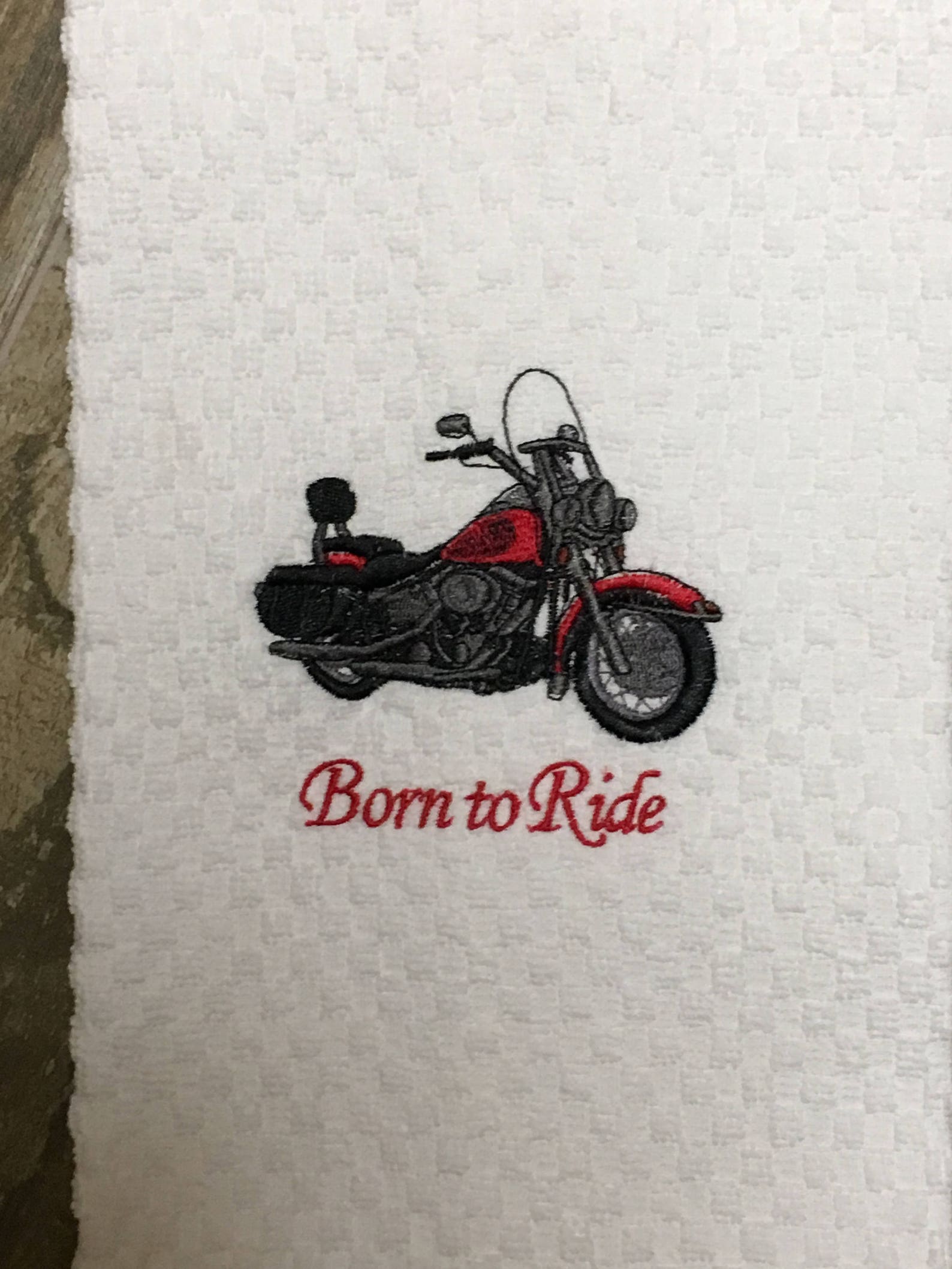 Motorcycle Embroidered Guest Towel Born to Ride Motorcycle - Etsy