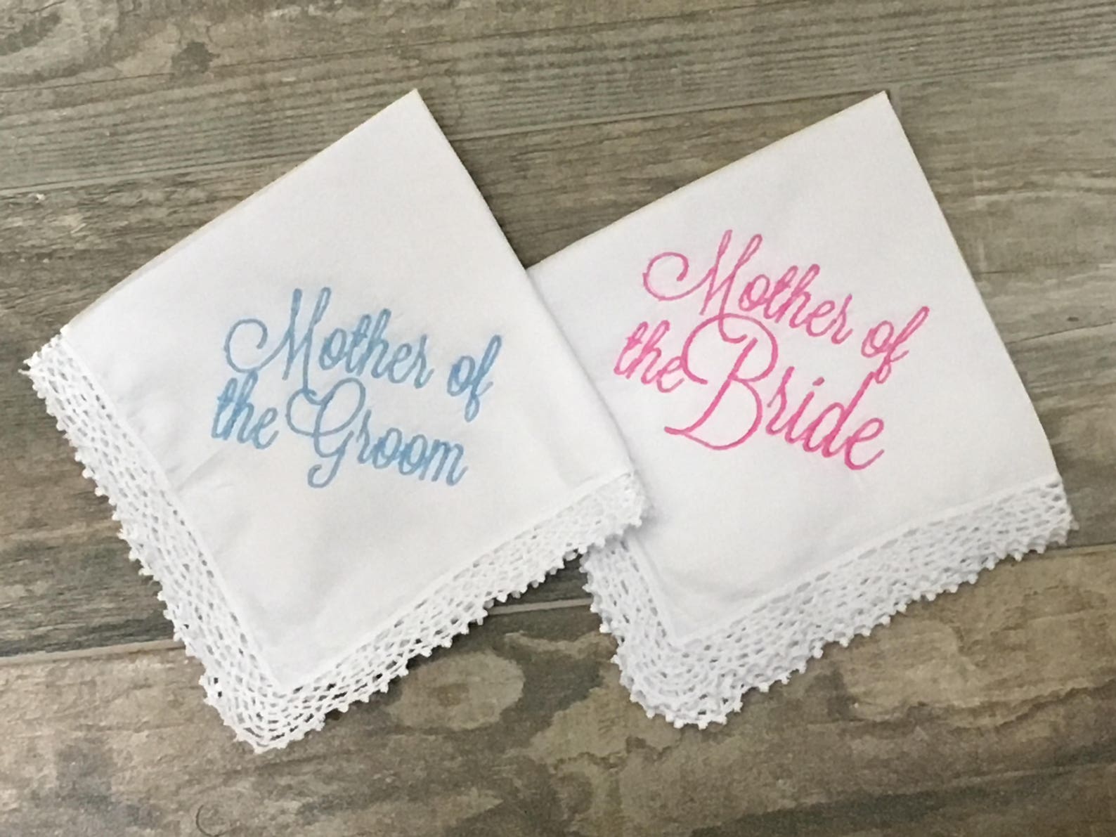 Set of Mother of the Bride Mother of the Groom Handkerchiefs - Etsy