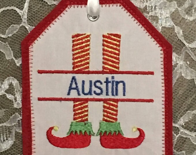 Personalized Embroidered Gift Tag Merry Christmas Stocking - Etsy