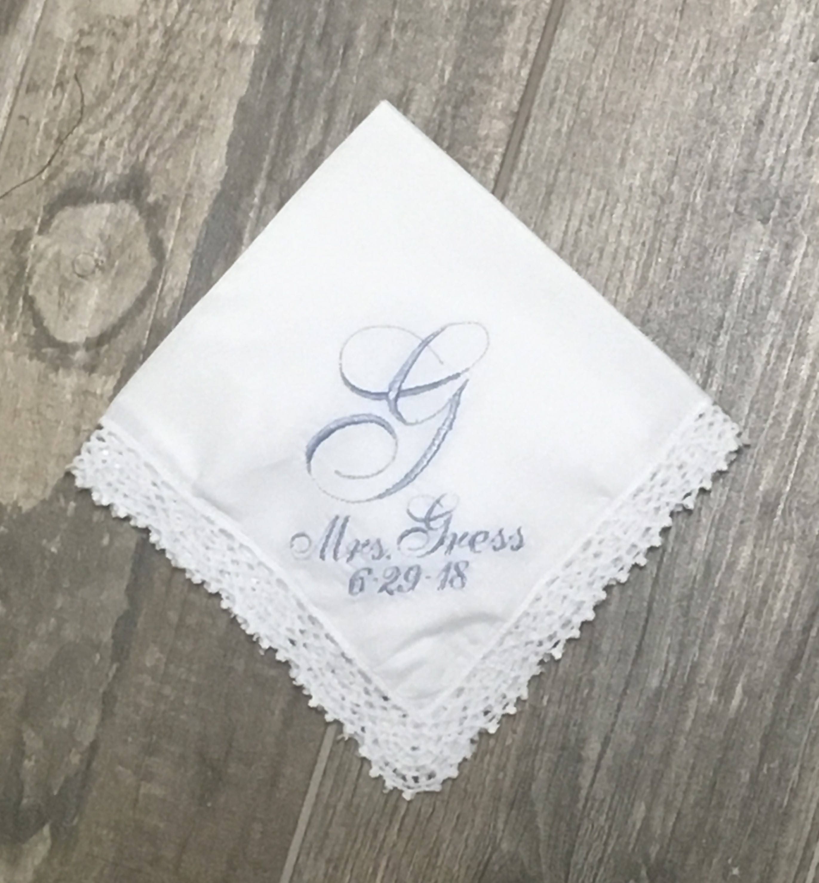 Something Blue Wedding Handkerchief Bridal Gift Bride | Etsy