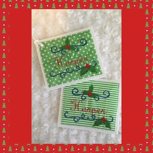 Personalized Embroidered Christmas Gift Tag Personalized - Etsy