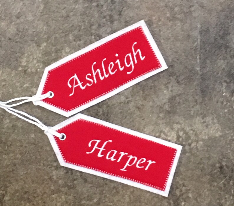 Personalized Embroidered Christmas Stocking Name Tag Easter | Etsy