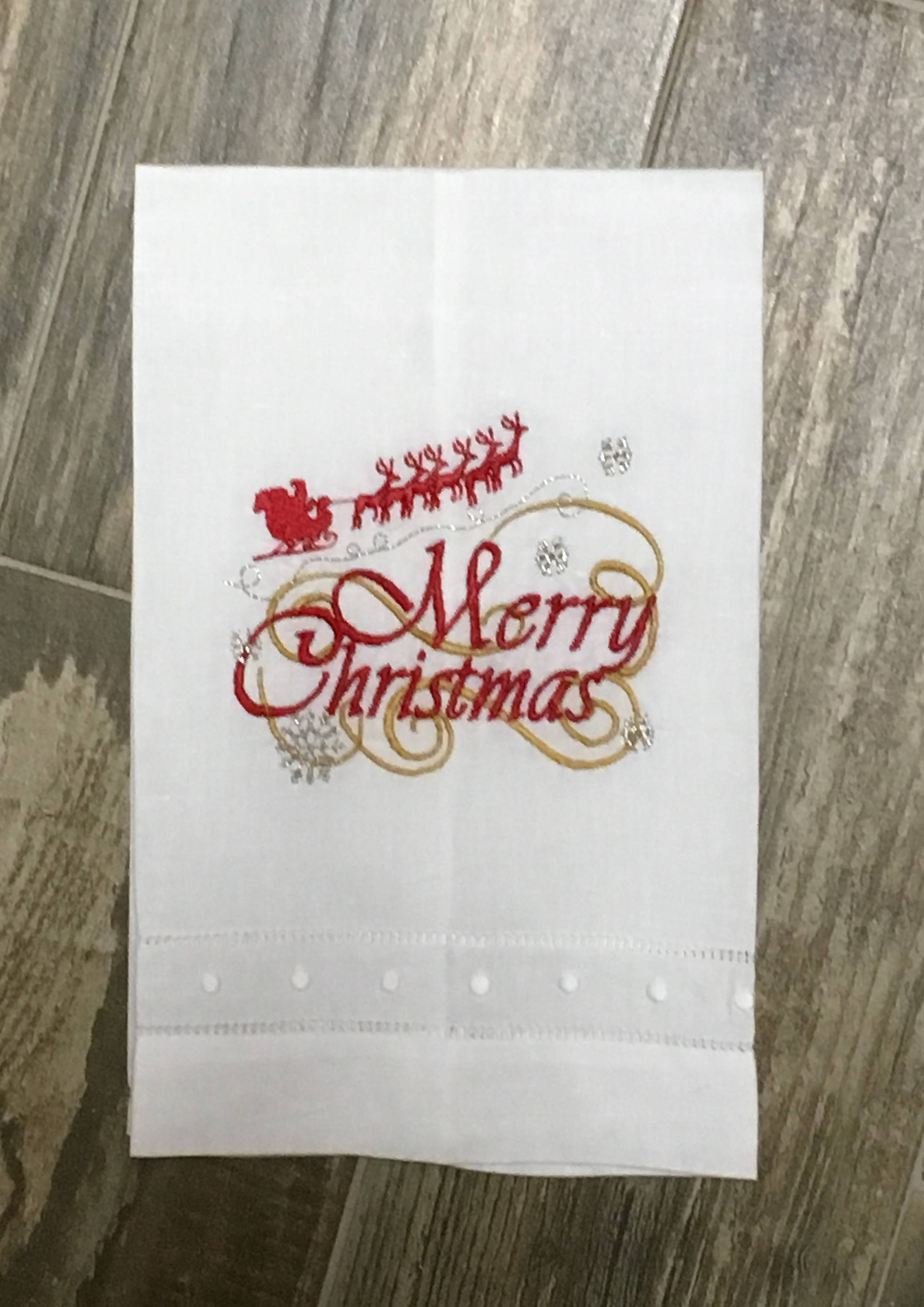 Merry Christmas Embroidered Guest Towel Custom Embroidered | Etsy