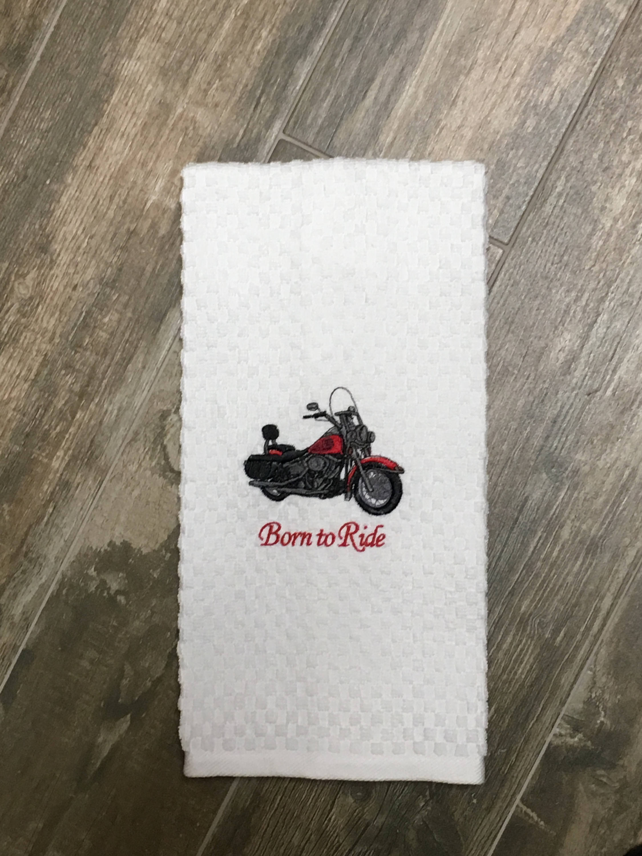 Motorcycle Embroidered Guest Towel Born to Ride Motorcycle - Etsy