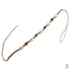 Cowrie Choker Sea Shell Necklace Tiger Cowrie Shell Hemp Jewelry Boho ...