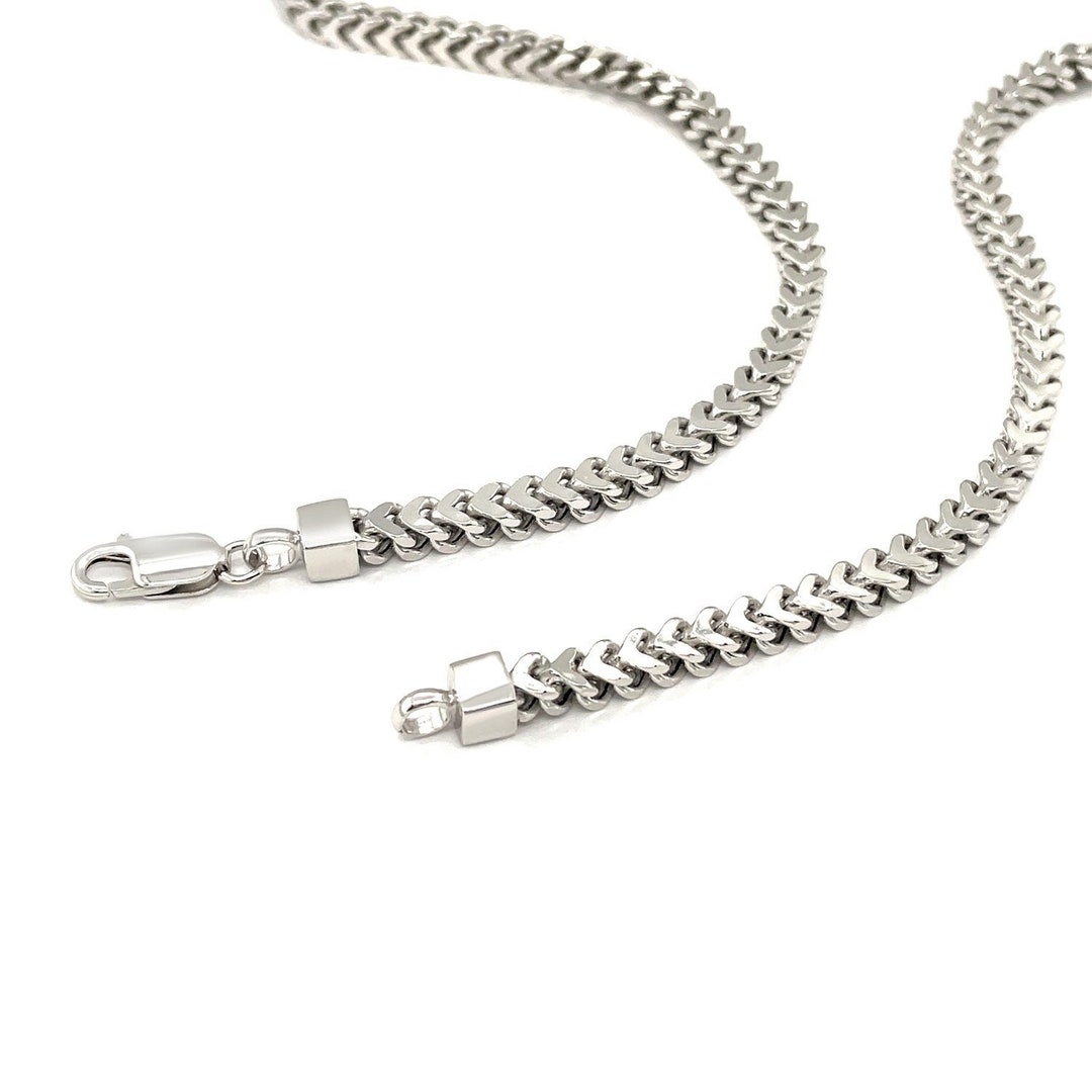 Sterling Silver Square Franco Semi Solid Chain 3.5mm 4.2mm - Etsy