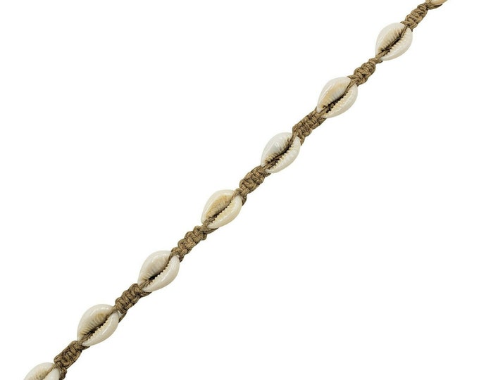 Cowrie Shell Choker Sea Shells Hemp Necklace Boho Surfer Beach Tribal ...
