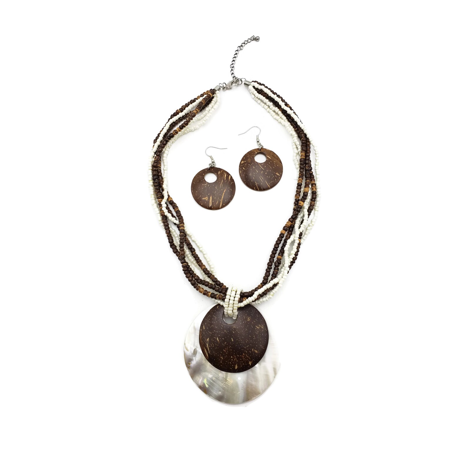 Abalone Necklace Coconut Jewelry Disk Pendant Beach Tribal - Etsy