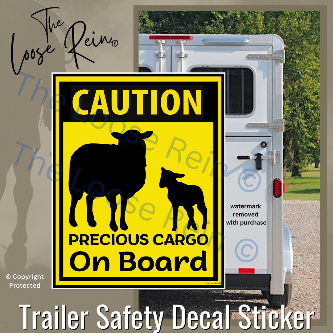 Sheep and Lamb Trailer Decal Sticker, Caution Precious Cargo Sheep ...