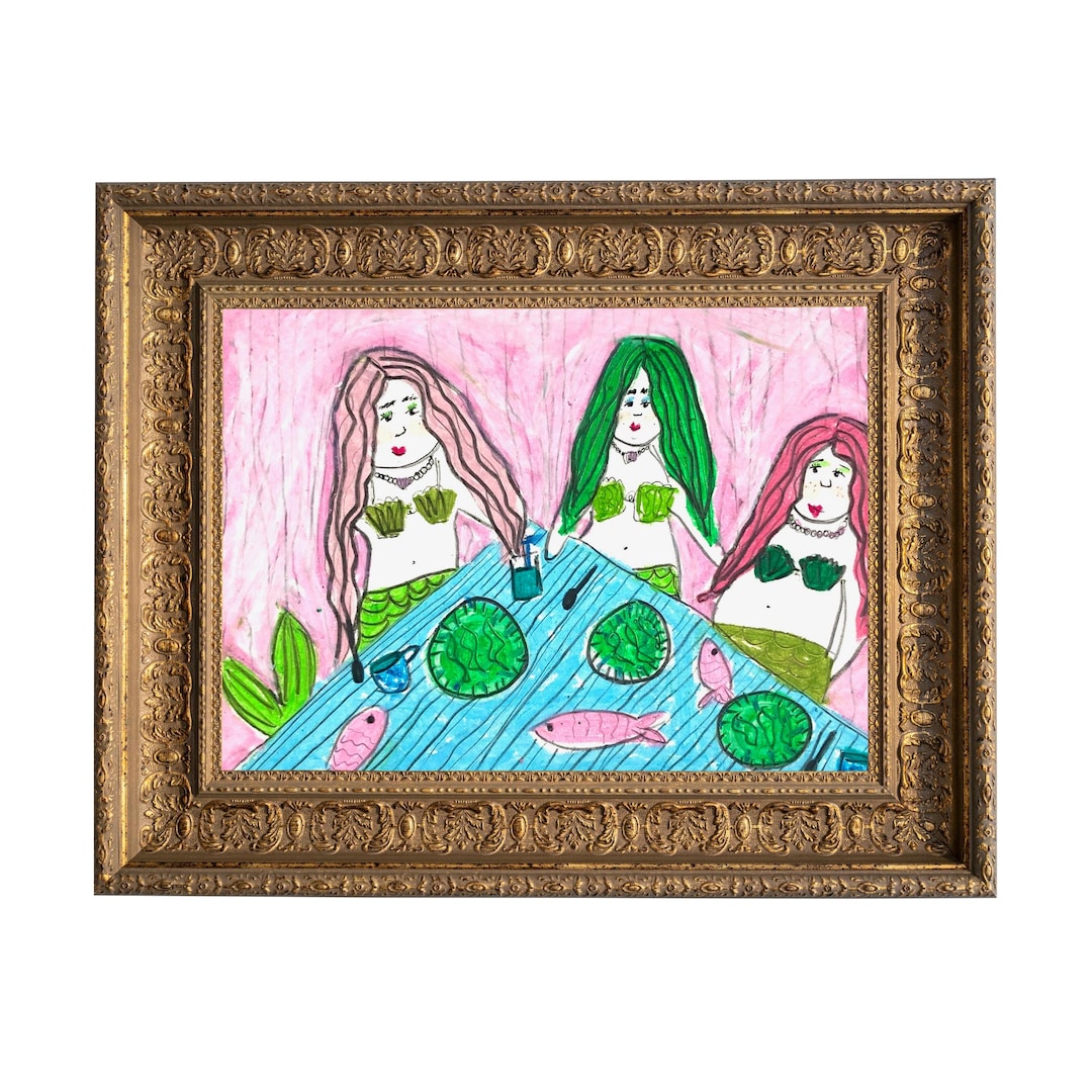 Mermaid Oil Pastel Portrait - Original & Print Fine Art 'mermaids ...