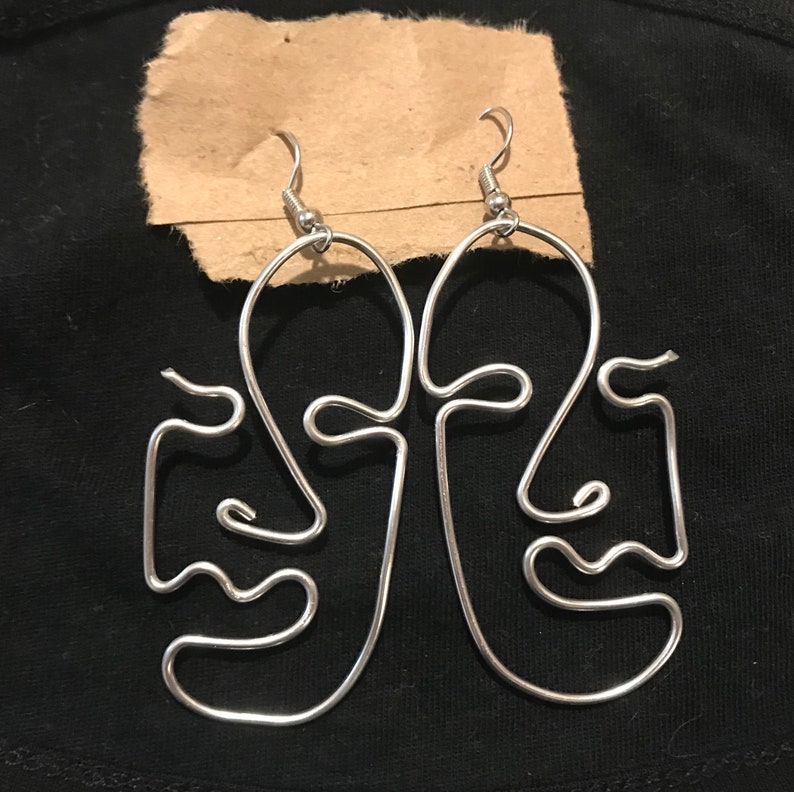 Wire Face Earrings - Etsy