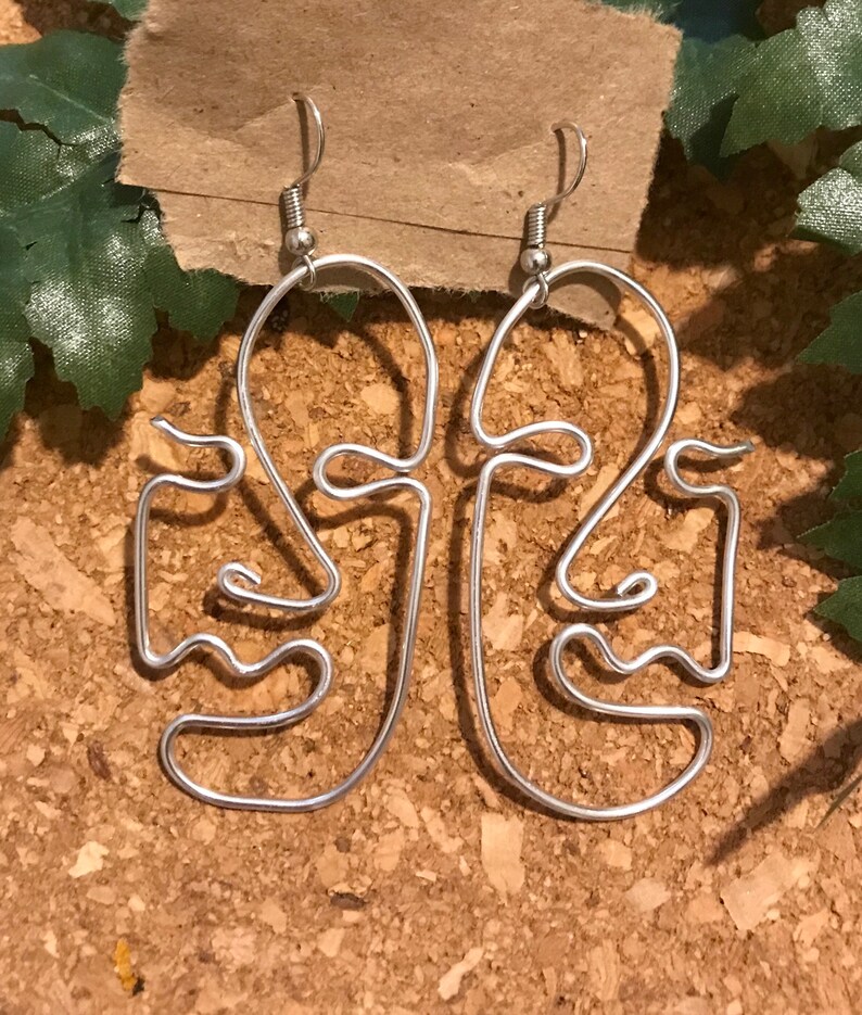 Wire Face Earrings - Etsy
