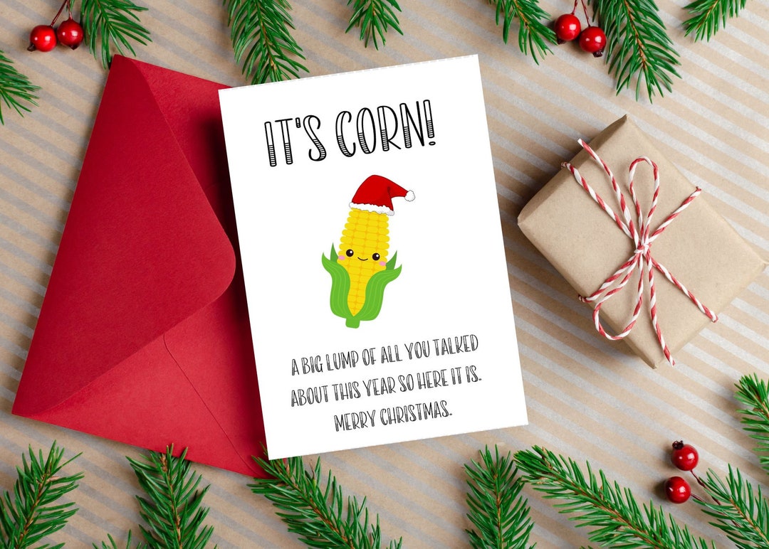 Printable Christmas Card It's Corn Trending Tiktok Card Instant ...