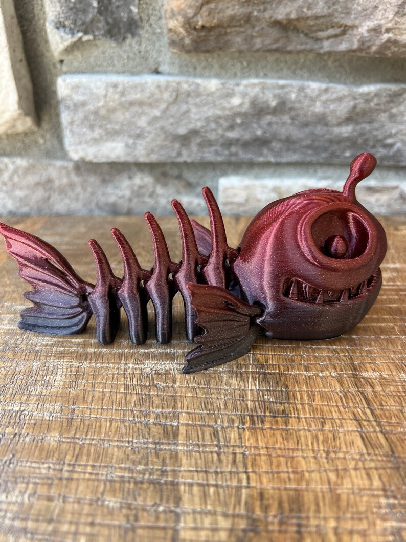 Angler Fish 3d Printed Articulated Flexible Custom - Etsy