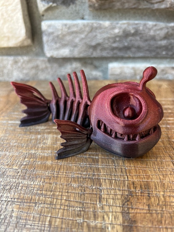Angler Fish 3d Printed Articulated Flexible Custom - Etsy