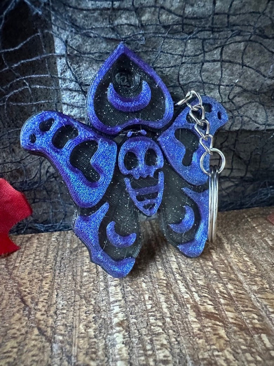 Moth Skeleton Keychain 3d Printed Custom Halloween Inspired - Etsy
