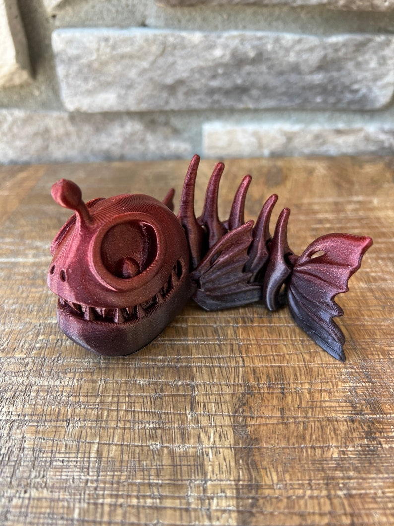 Angler Fish 3d Printed Articulated Flexible Custom - Etsy