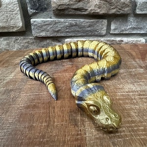 Large Ball Python Snake 3D Printed Articulated Fidget Custom Figurine ...