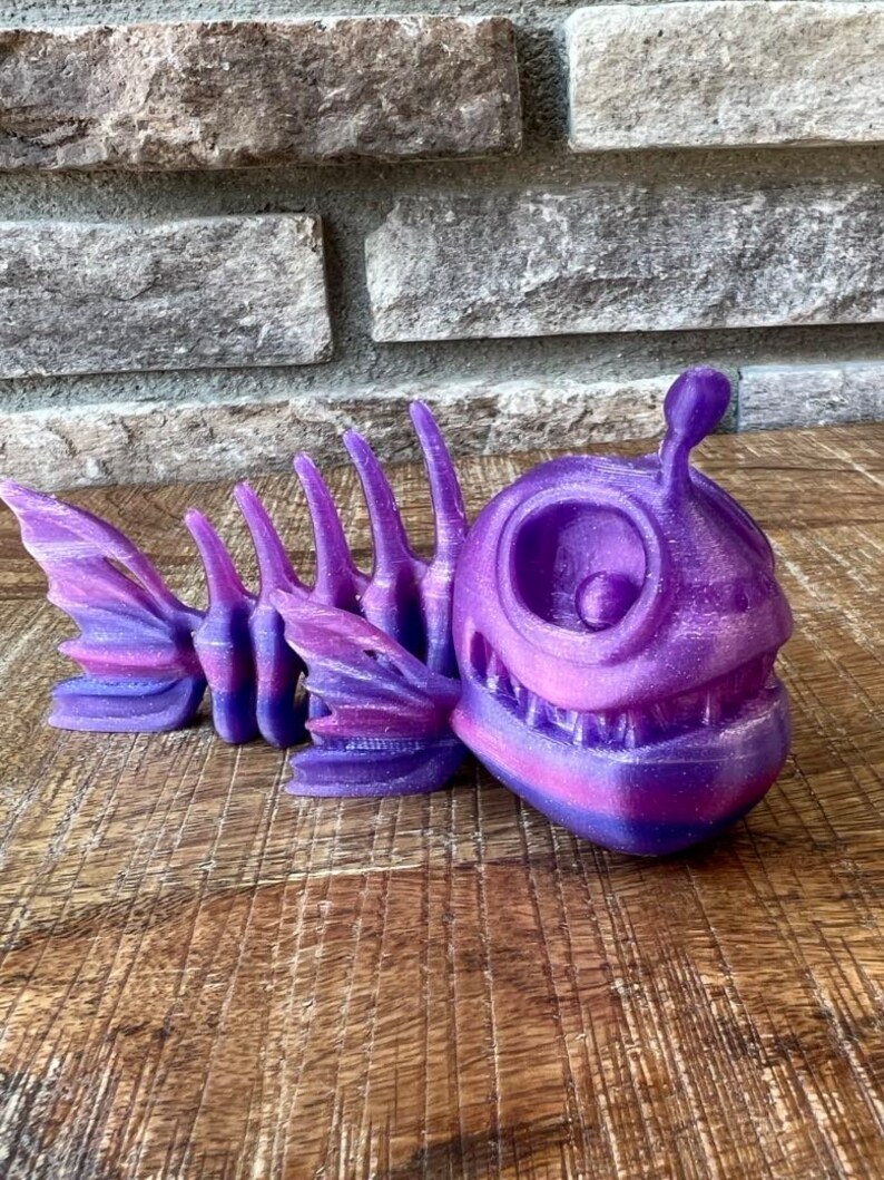Angler Fish 3d Printed Articulated Flexible Custom - Etsy