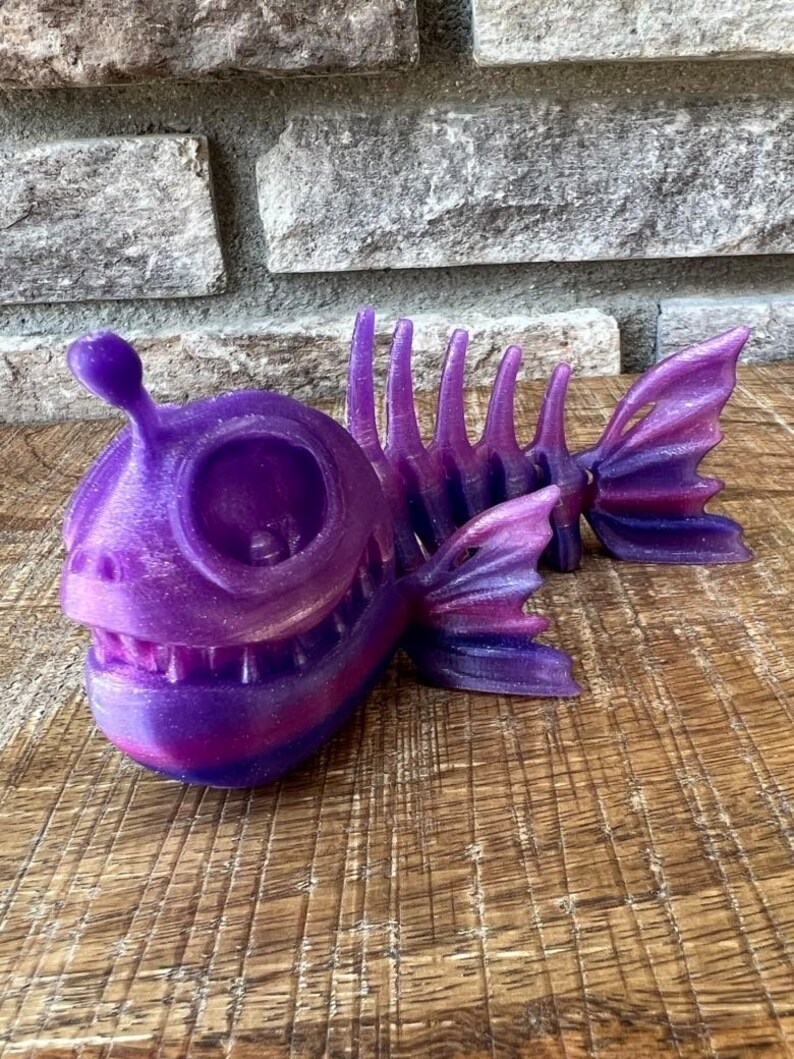Angler Fish 3d Printed Articulated Flexible Custom - Etsy